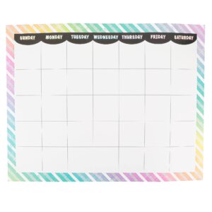 rainbow stripes customizable calendar chart, 22 x 28 inches