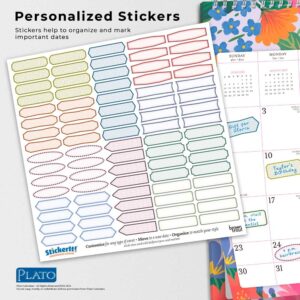 Bonnie Marcus | 2024 12 x 12 Inch 18 Months Monthly Square Wire-O Calendar | Sticker Sheet | July 2023 - December 2024 | Plato | Fashion Designer Stationery