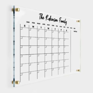 acrylic family planner wall calendar - personalized calendar 2024, dry erase calendar, custom text blank calendar, transparent calendar (18"x14", standard package)