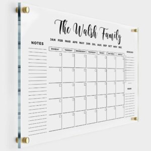 personalized gold text acrylic wall calendar - personalized calendar 2024, planner family calendar, 2024 calendar monthly and weekly board, new home …