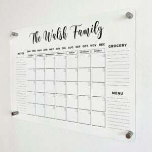 Personalized Gold Text Acrylic Wall Calendar - Personalized Calendar 2024, Planner Family Calendar, 2024 Calendar Monthly and Weekly Board, New Home …