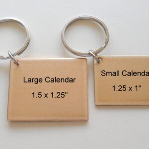 Custom Personalized Bronze Anniversary Calendar Keychain, Anniversary Gift, Husband Wife Key Chain, Boyfriend Girlfriend Gift, Customized Couples Keychain