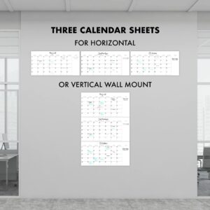 3 Month Dry Erase Wall Calendar for Easy Planning – Erasable 30" x 45" Calendar for White Boards - A Great Planner and Visual Organizer For Your Home or Office Wall