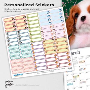 The Beauty of Cavalier King Charles Spaniel Puppies | 2024 12 x 24 Inch Monthly Square Wall Calendar | Sticker Sheet | StarGifts | Animals Dog Breeds Puppy