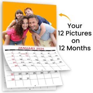 custom photo wall calendar 2024 for home & office - print your 13 memories & make your own personalized calendar 2024 - customized christmas gift (large 11'' x 17'' made in usa) - 10 pack