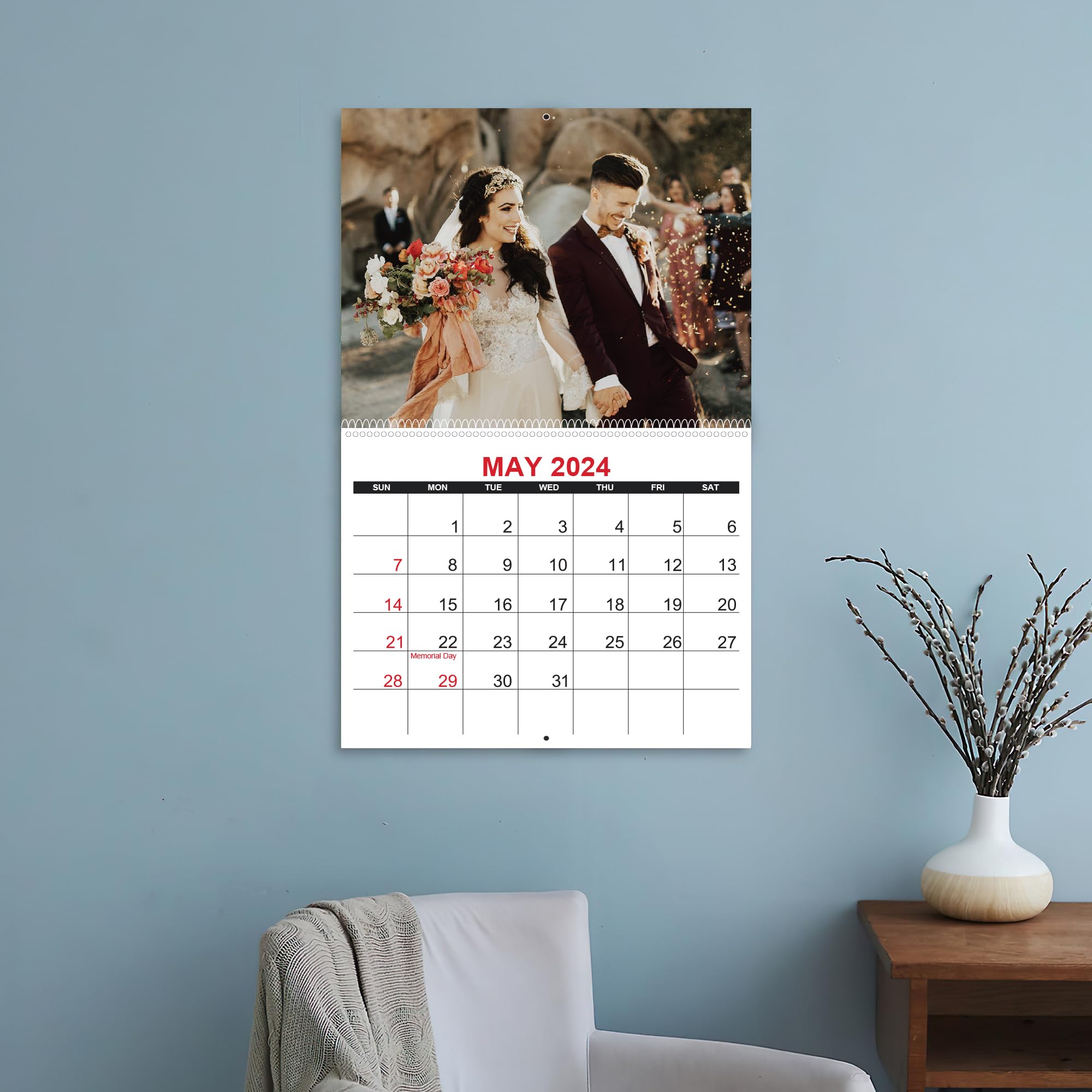 Custom Photo Wall Calendar 2024 for Home & Office - Print Your 13 Memories & Make Your Own Personalized Calendar 2024 - Customized Christmas Gift (Large 11'' x 17'' Made in USA) - 10 Pack