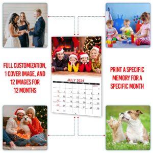 Custom Photo Wall Calendar 2024 for Home & Office - Print Your 13 Memories & Make Your Own Personalized Calendar 2024 - Customized Christmas Gift (Large 11'' x 17'' Made in USA) - 10 Pack