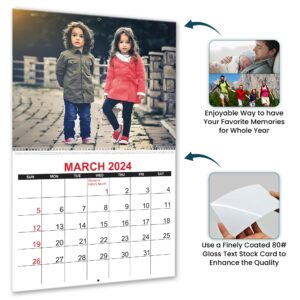 Custom Photo Wall Calendar 2024 for Home & Office - Print Your 13 Memories & Make Your Own Personalized Calendar 2024 - Customized Christmas Gift (Large 11'' x 17'' Made in USA) - 10 Pack