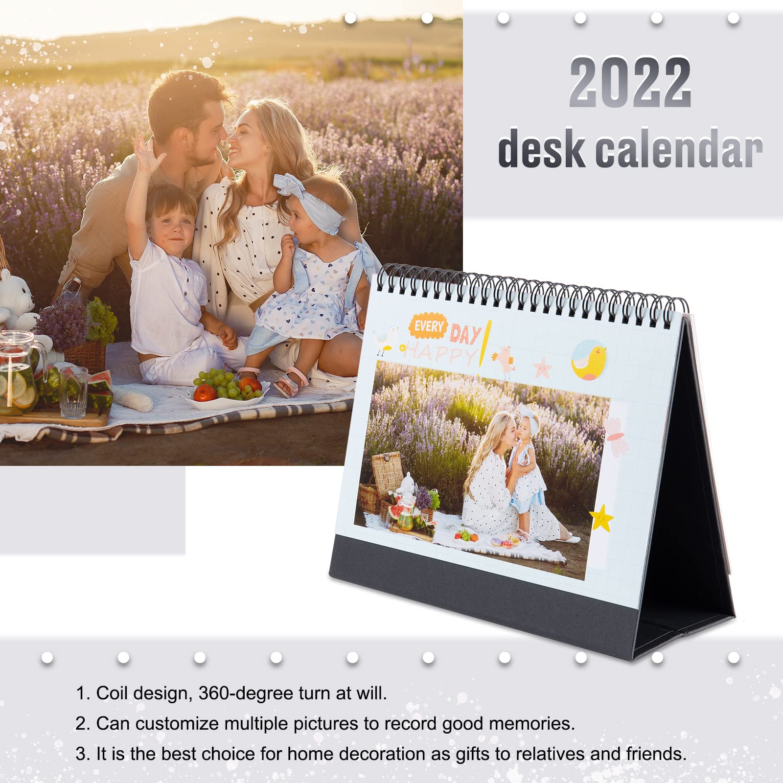 Custom Desk Photo Calendar 2023 - Monthly Custom 12 Pictures blotter Calendar DIY Gift Perfect for Planning and Organizing for Home Decoration or Office(Style 7)