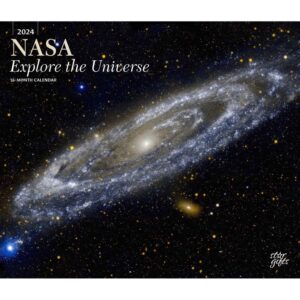 nasa explore the universe | 2024 14 x 24 inch monthly deluxe wall calendar | sticker sheet | stargifts | space cosmos inspiration