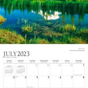 America's National Parks | 2024 12 x 24 Inch 18 Months Monthly Square Wall Calendar | Foil Stamped Cover | July 2023 - December 2024 | Plato | Yosemite Yellowstone