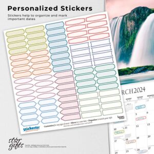 The Beauty of Waterfalls | 2024 12 x 24 Inch Monthly Square Wall Calendar | Sticker Sheet | StarGifts | Nature River Lake