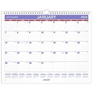 at-a-glance 2024 wall calendar, 15" x 12", medium wide, spiral bound, monthly (pm82824)