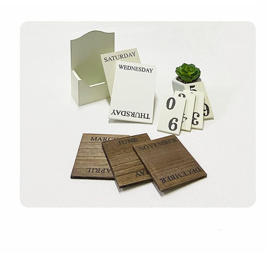 Vintage Wood Block Desk Calendar Ornament Office Calendar Funny Calendar Can Express Month,Week,Day Suit