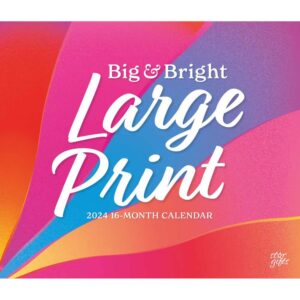 big & bright large print | 2024 14 x 24 inch monthly deluxe wall calendar | matte paper and sticker sheet | stargifts | easy to see large font