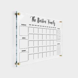 large personalized acrylic wall calendar - personalized calendar 2024, dry erase calendar family calendar calendar (24" x 36", colorful package)