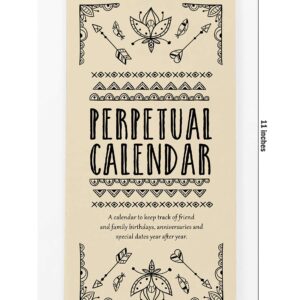 Inkdotpot Tribal Arrow Rustic Perpetual Calendar Birthday Wall Hanging Anniversary Special Event Reminder Calendar Book Journal Stationary Wall Hanging Birthday Gift Card Planner Organizer