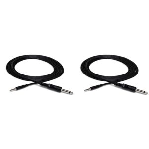 hosa cmp-105 1/4" ts to 3.5 mm trs mono interconnect cable, 5 feet (pack of 2)