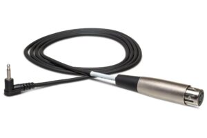 hosa xvm-305f xlr3f to right-angle 3.5 mm ts microphone cable, 5 feet cable length