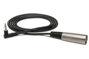 hosa xvm-305m camcorder microphone cable, right-angle 3.5 mm ts to xlr3m, 5 ft