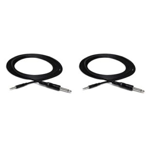 hosa cmp-110 1/4" ts to 3.5 mm trs mono interconnect cable, 10 feet (pack of 2)