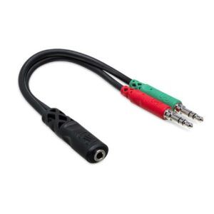 hosa ymm-107 3.5mm trrsf to dual 3.5mm trs breakout cable