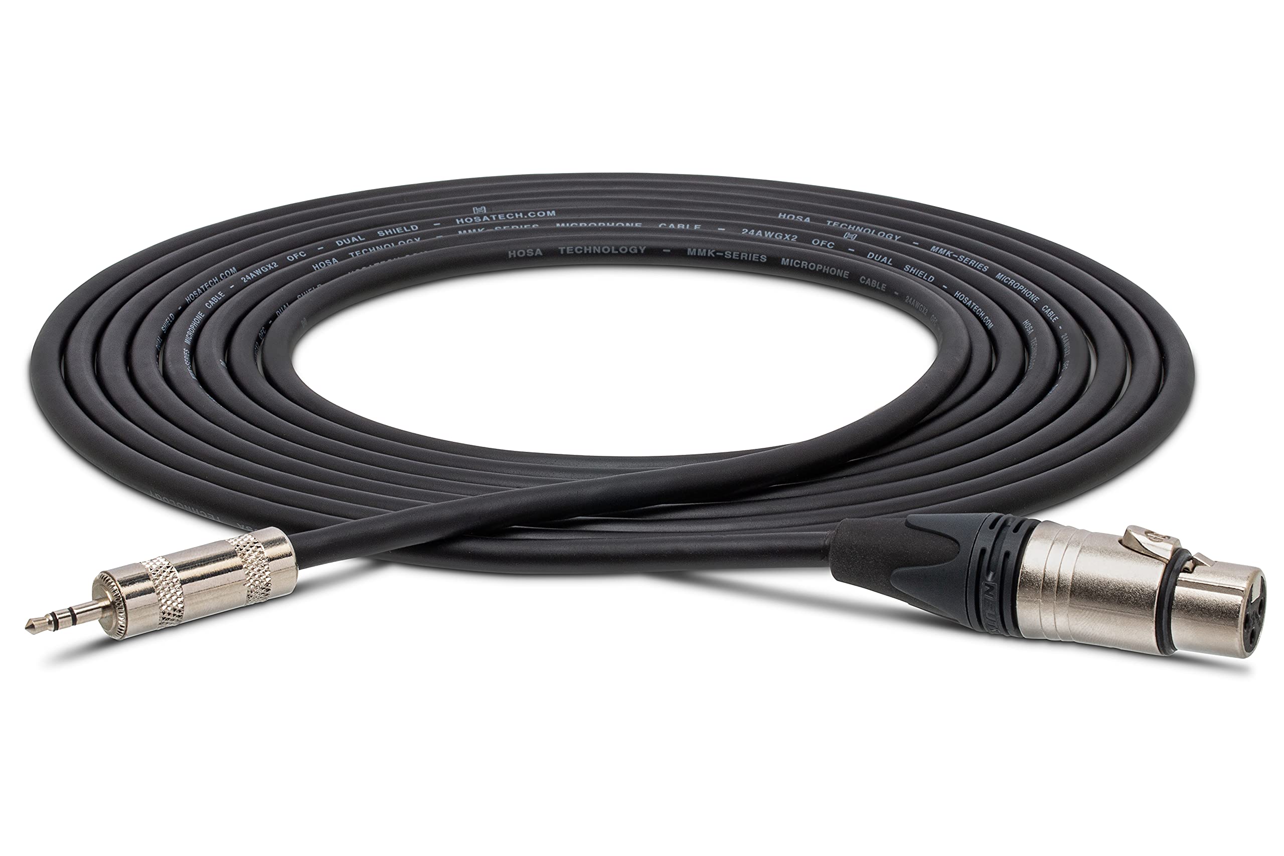 Hosa MXM-001.5 Camcorder Microphone Cable, Neutrik XLR3F to Hosa 3.5 mm TRS, 1.5 ft