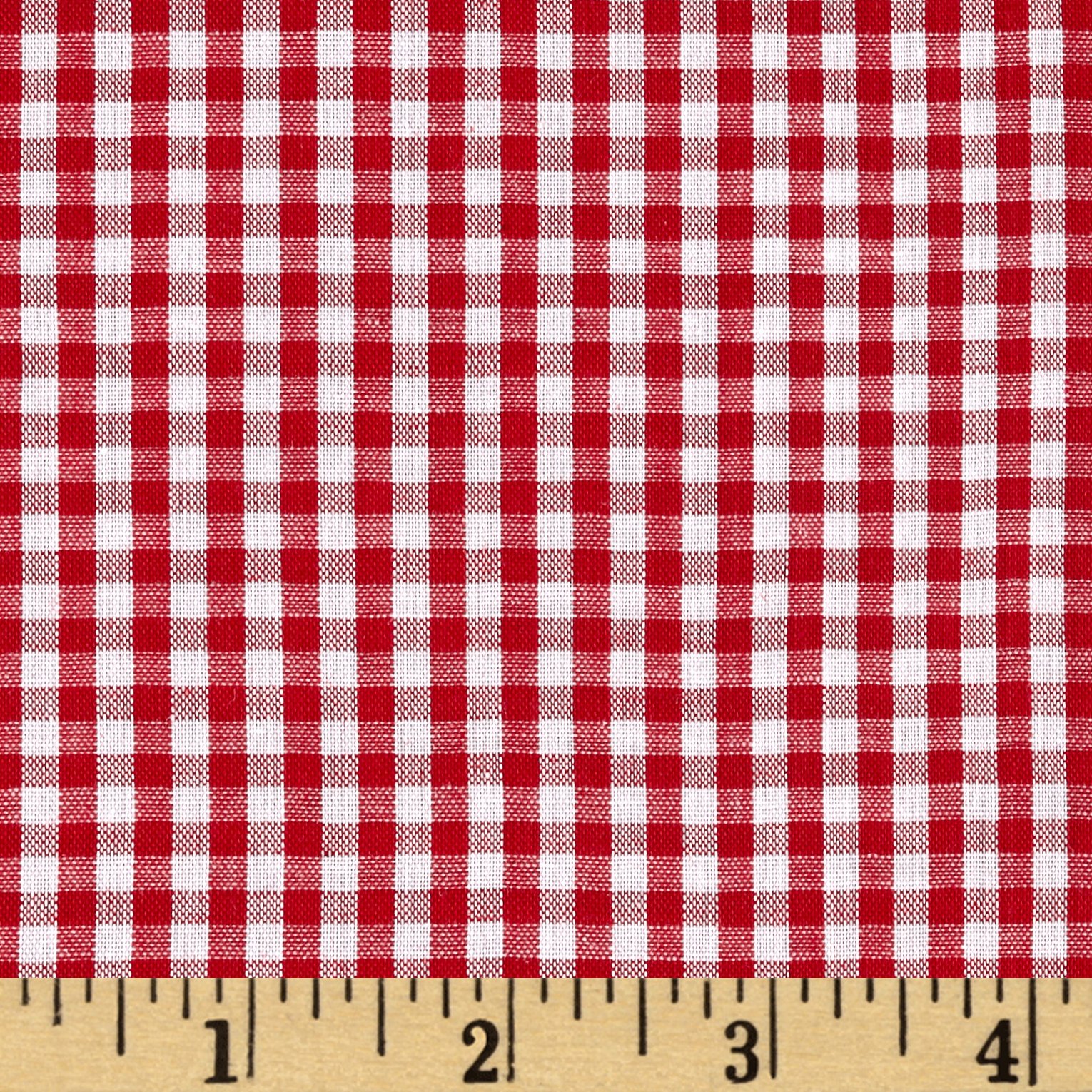 Wide Width 1/8" Gingham Check Red/White, Fabric by the Yard