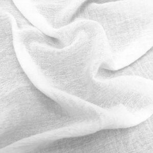 cotton gauze fabric 100% cotton 48/50" inches wide crinkled lightweight sold by the yard many colors (1 yard, white)