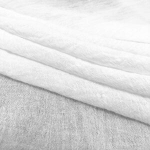 Cotton Gauze Fabric 100% Cotton 48/50" inches Wide Crinkled Lightweight Sold by The Yard Many Colors (1 Yard, White)