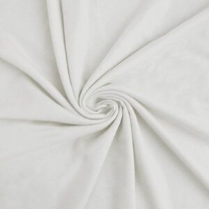 fabricla french terry knit fabric - 100% cotton french fabric by the yard - made in usa - white, 1 yard