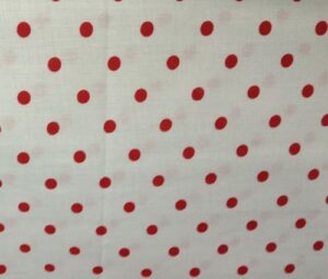 small polka dot poly cotton red dots on white 58 inch fabric by the yard (f.e.