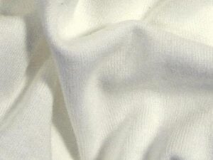 organic cotton 10 ounce baby rib knit fabric - white - by the yard