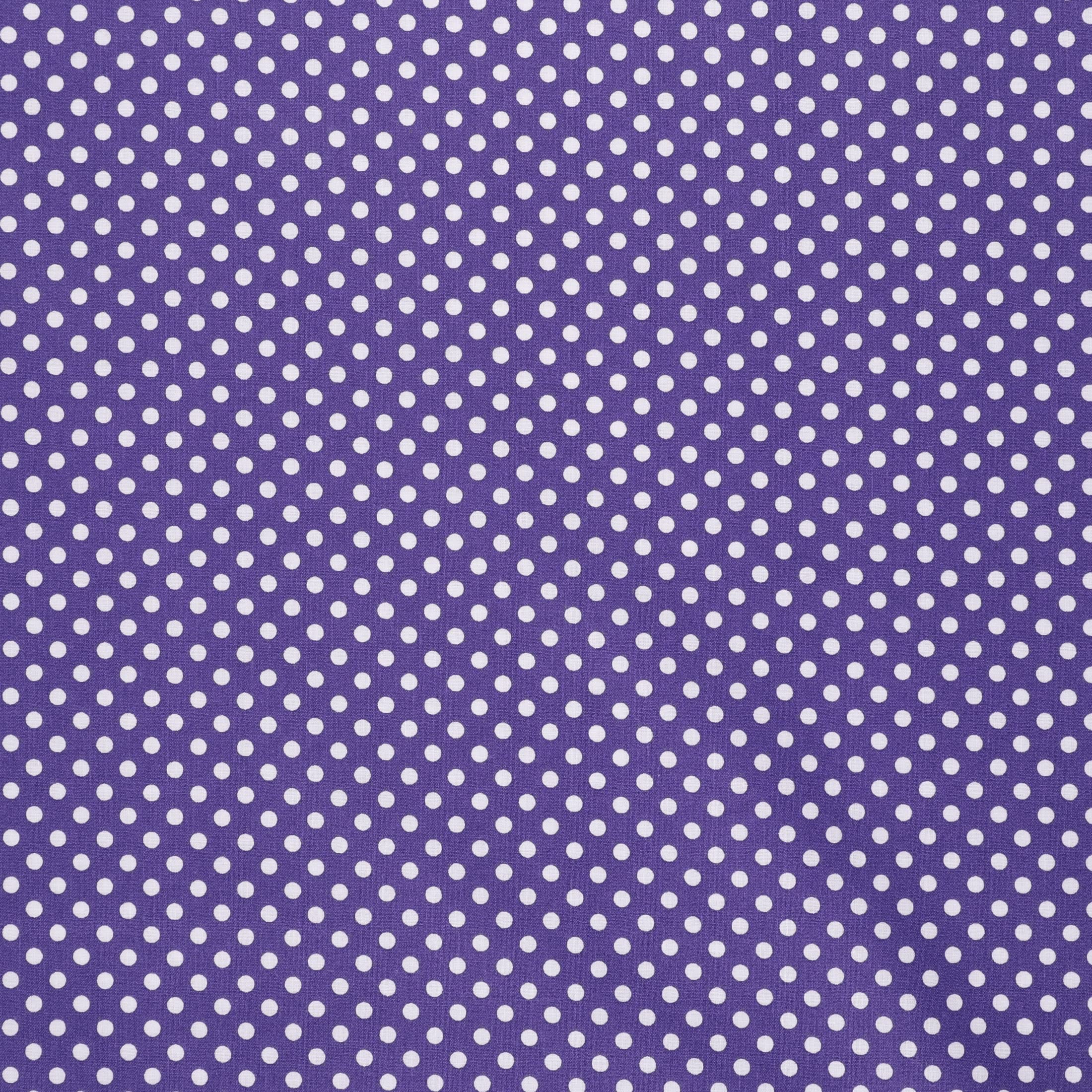 Mook Fabrics Cotton Polka Dot, Purple Cut by The yard