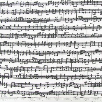 1/2 Yard -"Let There Be Music" Black Musical Staff Striped on White Cotton Fabric (Great for Quilting, Sewing, Craft Projects, Blankets & More) 1/2 Yard x 44"