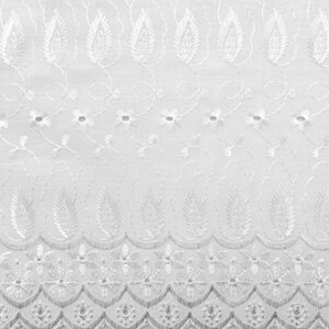 daisy in leaf white 100% cotton embroidered eyelet 42 inch fabric by the yard (f.e.)