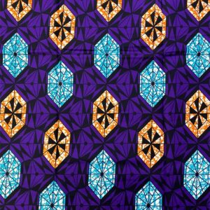 -African Ankara Veritable Wax Print Fabrics -Purple, Turquoise, Orange, White, Black- Sell by 6 Yards-100% Cotton- for Dresses