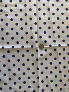 fabric collections inc small polka dot poly cotton multi-colors 60" wide polyester by the yard(5 yard, white-navy)