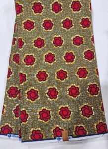 african ankara wax prints fabrics-rose flower in red, brown, white, black -sell by 6 yards- 100% cotton-for men and women