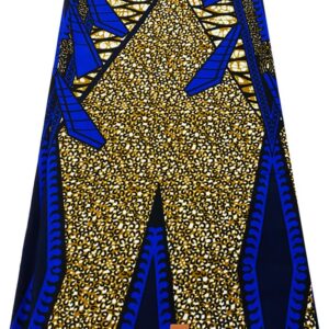 African Ankara Wax Print Fabrics - Royal-Blue, Azure-Blue, Golden-Brown, White, Black- Sell by 6 Yards-100% Cotton- for Dresses