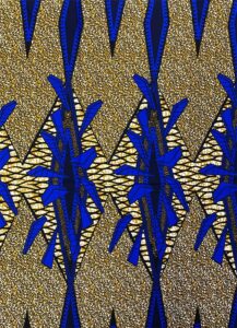 african ankara wax print fabrics - royal-blue, azure-blue, golden-brown, white, black- sell by 6 yards-100% cotton- for dresses