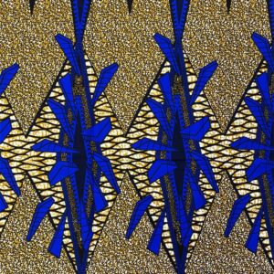 African Ankara Wax Print Fabrics - Royal-Blue, Azure-Blue, Golden-Brown, White, Black- Sell by 6 Yards-100% Cotton- for Dresses