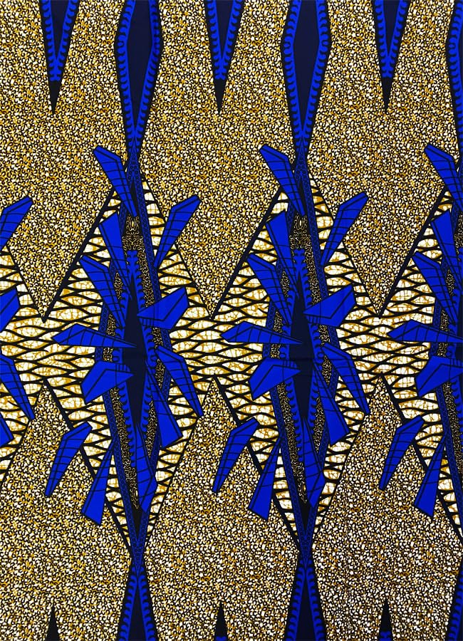 African Ankara Wax Print Fabrics - Royal-Blue, Azure-Blue, Golden-Brown, White, Black- Sell by 6 Yards-100% Cotton- for Dresses