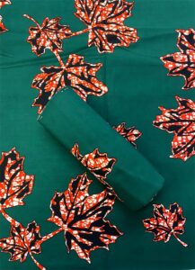 leaves design -african ankara wax print fabrics -army-green, red-orange, black, white- sell by 6 yards-100% cotton- for dresses