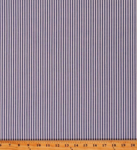 FlashPhoenix Quality Sewing Fabric – 100% Cotton Shirting Yarn Dyed White Blue 1/8" Stripes Fabric Size; 36" x 44" Inch (by The Yard)