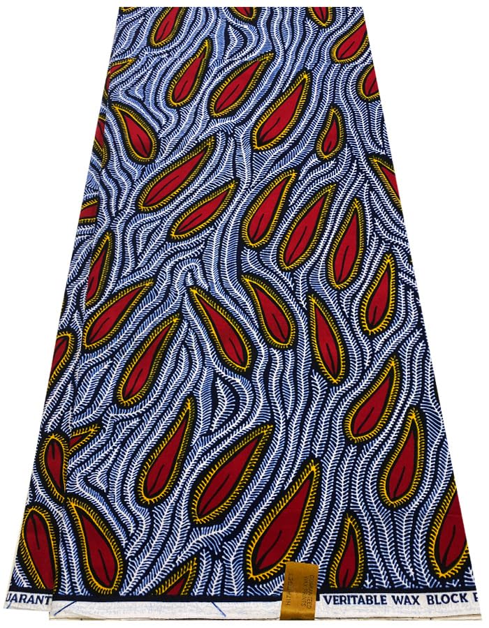 African Guaranteed Wax Block Prints Fabric/African Ankara Wrapper Fabric Wax Fabrics /-Sell by 6 Yards-100% Cotton-for Dresses-Red,Dark-Blue,White,Black