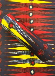 exclusive ankara design- yellow, red, white, black, blue-african wax print fabrics- sell for 6 yards- 100% cotton