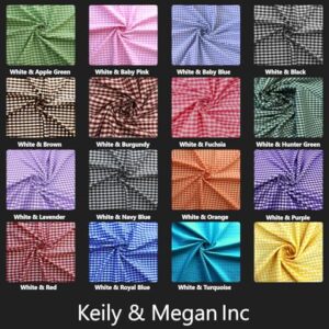 Keily & Megan Inc, 58/60" Wide 1/8" Gingham Checkered Plaid Poly Cotton Fabric by The Yard (White & Fuchsia, 1 Yard)