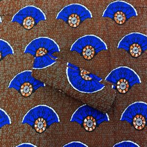 -African Ankara Veritable Wax Print Fabrics -Blue, Dark-Blue, White, Orange, Black- Sell by 6 Yards-100% Cotton- for Dresses