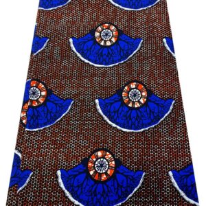 -African Ankara Veritable Wax Print Fabrics -Blue, Dark-Blue, White, Orange, Black- Sell by 6 Yards-100% Cotton- for Dresses